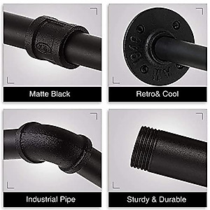 Telituny Clothes Rack Industrial Pipe Clothes Rack Wall Mount Iron Garment Hanger Bar Heavy Duty Clothing Hanging Rod for Home Laundry Store