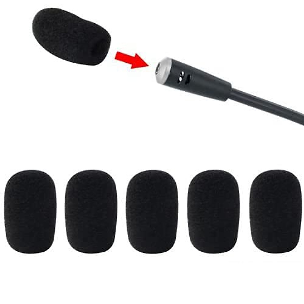 ANiceSeller 10 x 5 Pack Small Mic Microphone Windscreen Soft Foam Mic Cover Sponge Skin