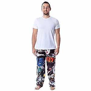 KISS Men's Rock Band Magazine Rip Photo Art Adult Loungewear Pajama Pants (Medium) Multi