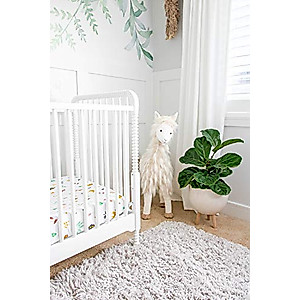 Safari Crib Sheet Fitted Organic, 100% Cotton GOTS Soft Jersey Jungle Animal Crib Sheets, Jungle Safari Animals Baby and Toddler Bedding for Boys and Girls (Jungle)