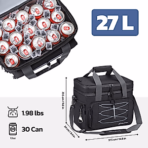 MacSports Collapsible Outdoor Utility Wagon with Folding Table and Drink Holders, Gray & Maelstrom Soft Beach Cooler Bag, Portable Collapsible Soft Sided 30 Cans