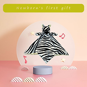 Doindute Baby Zebra Soft Stuffed Animal Security Blanket, Plush Zebra Character Lovey Blanket, Baby Shower/Nursery Gift, Newborn Infant Toddler Snuggle Blankie for Boys Girls, 13 Inches