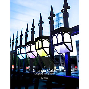 SUNFACE Solar Deck Lights, Led Outdoor Garden Decorative Wall Mount Fence Post Lighting, 6 Packs