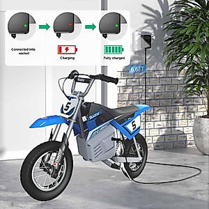 IBERLS Charger for Razor MX350 Scooter, Dirt Bike, E100, E200, E300, MX400 Dirt Rocket, Pocket Mod, Quad Dirt, Crazy Cart Battery Replacement Power Supply 24V Cord(6.6FT，LED)