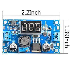 LM2596 Buck Converter 4-40V to 1.25-37V DC to DC Converter Adjustable Voltage Regulator with LED Voltmeter Display, Pack of 4Pcs