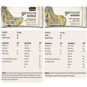 GoMacro Variety Pack, 1 bar each (pack of 12) - 12 Flavors including 3 new flavors