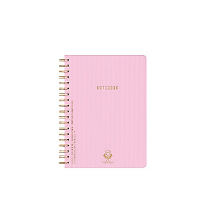 DesignWorks Ink TEXTURED PAPER COVER TWIN WIRE A5 CREST NOTEBOOK - LILAC