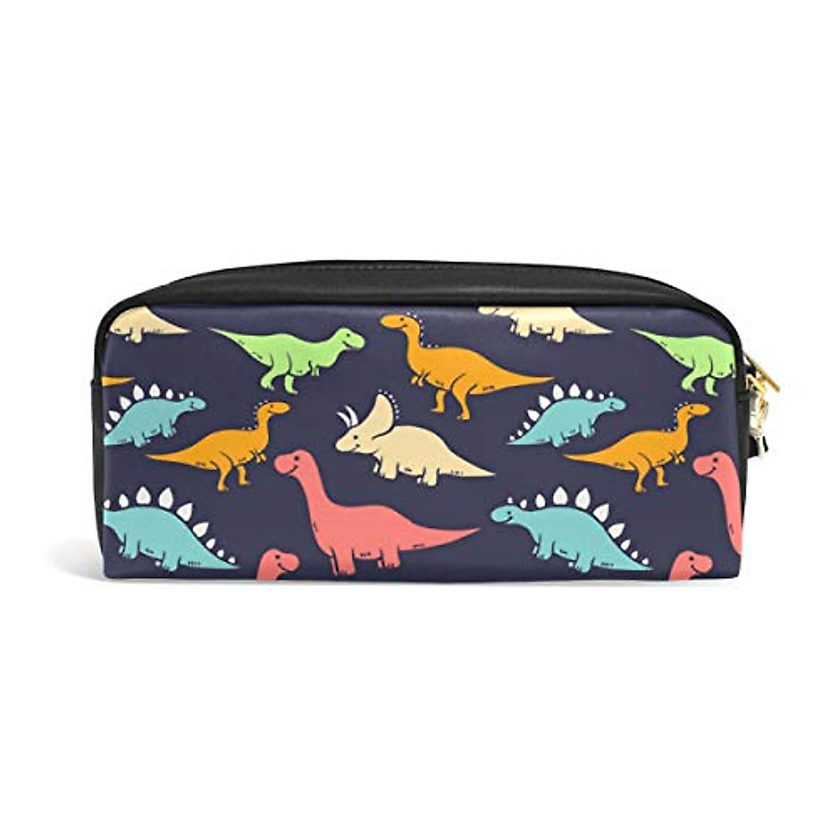 Baofu Dinosaur Leather Pencil Case Pen Zipper Pouch Cosmetic Makeup Bag Cute Handmade Soft Pencil Student Stationery Holder for Kids Teenagers Women Men