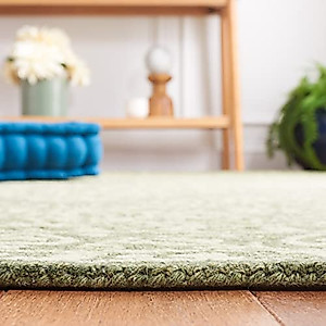 Safavieh Dip Dye Collection Area Rug - 5' x 8', Green, Handmade Oriental Diamond Wool, Ideal for High Traffic Areas in Living Room, Bedroom (DDY151Y)