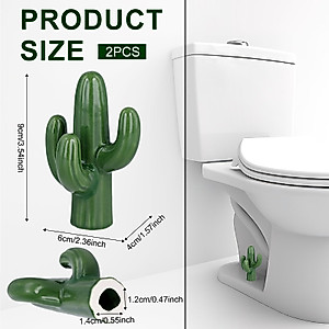 2pcs Toilet Bolt Caps, Ceramic Cute Cactus Covers Toilet Bolts Toilet Bolt Covers Easy installation Toilet Bowl Caps Set for Bathroom Decor