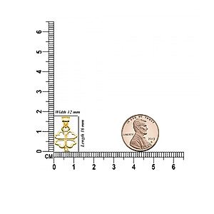 Auriga Fine Jewelry 10K Yellow Gold Four Leaf Clover Charm Pendant for Women (L- 0.6 Inch, W- 0.63 Inch)