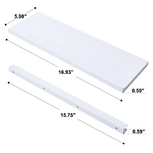 CHANGE MOORE Floating Shelves for Wall Set of 3 Easily Wall Mounted Wood Storage Shelves Hanging Shelf for Bedroom, Bathroom, Living Room, Kitchen, Office White