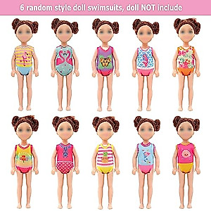 ENOCHT for Chelsea Doll Clothes 6 Swimsuits 3 Dresses 3 Outfits 3 Shoes with 2 Glasses 2 Hat 1 Swimming Ring 6 Accessories for Chelsea 5.3 Inch Doll Summer Playset