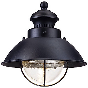 John Timberland Fordham Rustic Industrial Farmhouse Outdoor Barn Light Fixture White LED 8 1/4" Seedy Glass Dome Shade for Exterior Barn Deck House Porch Patio Outside Garage Front Door Garden