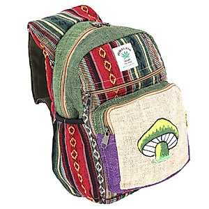 HIMALAYA HANDMADE Hemp Sling Backpack Hippie Backpack Festival Backpack Hiking Backpack 100% Hemp| Crossbody Bag FAIR TRADE Handmade with Love., Green