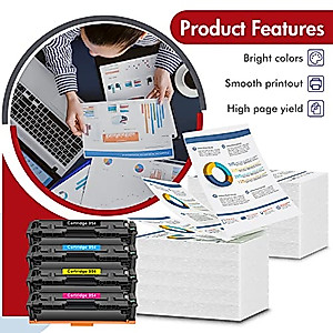 054 CRG-054 054H High Yield Toner Cartridge 4 Pack Compatible Replacement for Canon 054 CRG 054 Color ImageCLASS MF642Cdw MF641Cw MF644Cdw LBP622Cdw LBP620 Laser Printer Black/Cyan/Magenta/Yellow