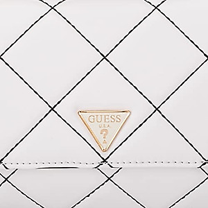 GUESS Cessily Convertible Crossbody Flap, White Multi