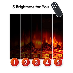 Maxhonor Electric Fireplace Wall Mounted Insert Heater, Glass Panel with Touch Screen or Remote Control, 1500/750W (Black, 30'')