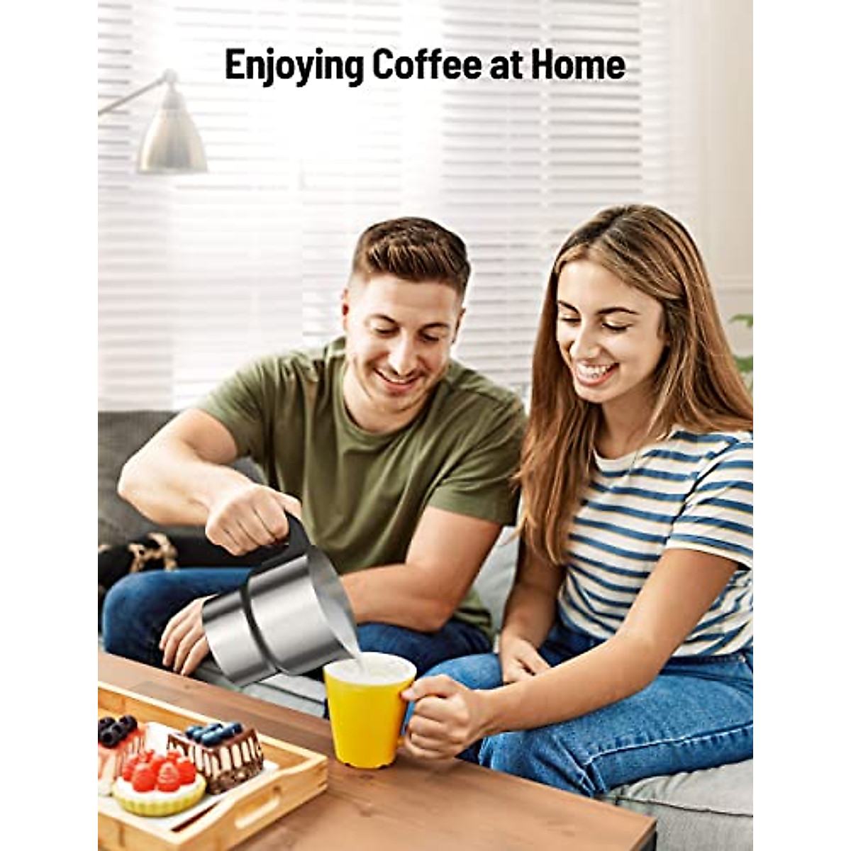 Paris Rhône Milk Frother and Steamer, 4 in 1 Detachable Milk Warmer, 500ML Hot Chocolate Maker and Electric Milk Heater, Food Grade Stainless Steel, Hot/Cold Foam Maker, Dishwasher Safe