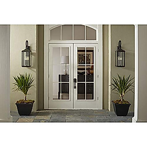 Gibbes Street Collection 3-Light Clear Beveled Glass New Traditional Outdoor Large Wall Lantern Light Antique Bronze