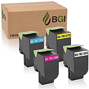 BGI Compatible Replacement Toner for Lexmark CS421dn, CS521dn, CS622de, CX421adn, CX522ade, CX622ade, CX625ade, CX625adhe | 78C1XK0 78C1XC0 78C1XM0 78C1XY0 Toner | BCMY 4-Pack | High Yield