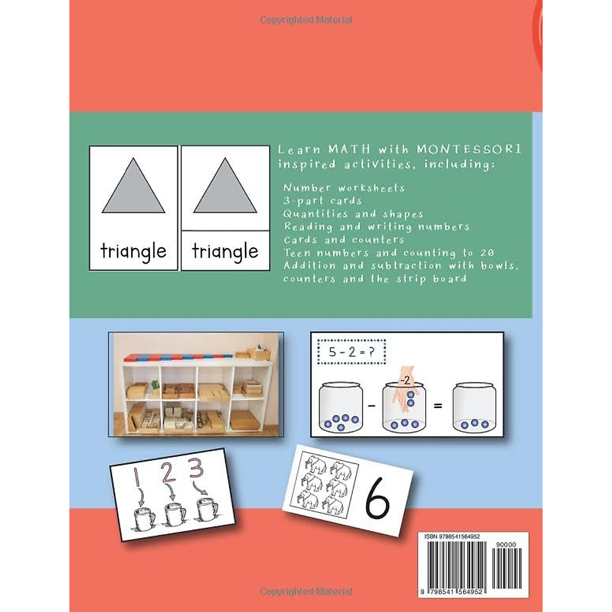 Montessori Math Workbook: Learn Numbers, Counting, Addition and Subtraction, an Activity Book with Montessori Tools (Montessori Activity Books for Home and School)