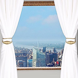 Groleca 4 Pack Magnetic Curtain Tiebacks Curtain Holdbacks Curtain Ties Curtain Pull Backs Modern Rope Tiebacks Drapery Holdbacks Tie Backs for Curtains (Gold,Cone-4 PCS)