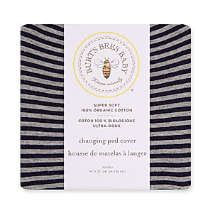 Burt's Bees Baby - Changing Pad Cover, 100% Organic Cotton Changing Pad Liner for Standard 16" x 32" Baby Changing Mats