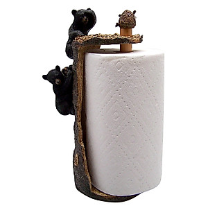 Black Bears Climbing a Tree Paper Towel Holder, 15 1/2 Inches