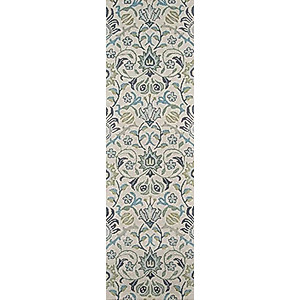 Momeni Rugs Newport Collection, 100% Wool Hand Tufted Loop Cut Contemporary Area Rug, 2'3" x 8'3" Runner, Blue
