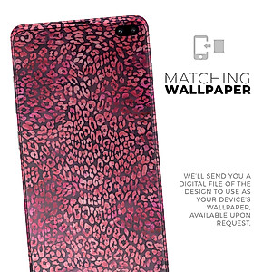 DesignSkinz Red Watercolor Leopard Pattern Protective Vinyl Decal Wrap Skin Cover Compatible with The Samsung Galaxy S20 (Screen Trim & Back Glass Skin)