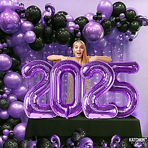 KatchOn, Huge Purple 2025 Balloons New Year - 42 Inch | 2025 Purple Balloons | Happy New Year Decorations 2025 | 2025 Balloon Numbers | New Years Eve Party Supplies 2025 | Senior Night Decorations