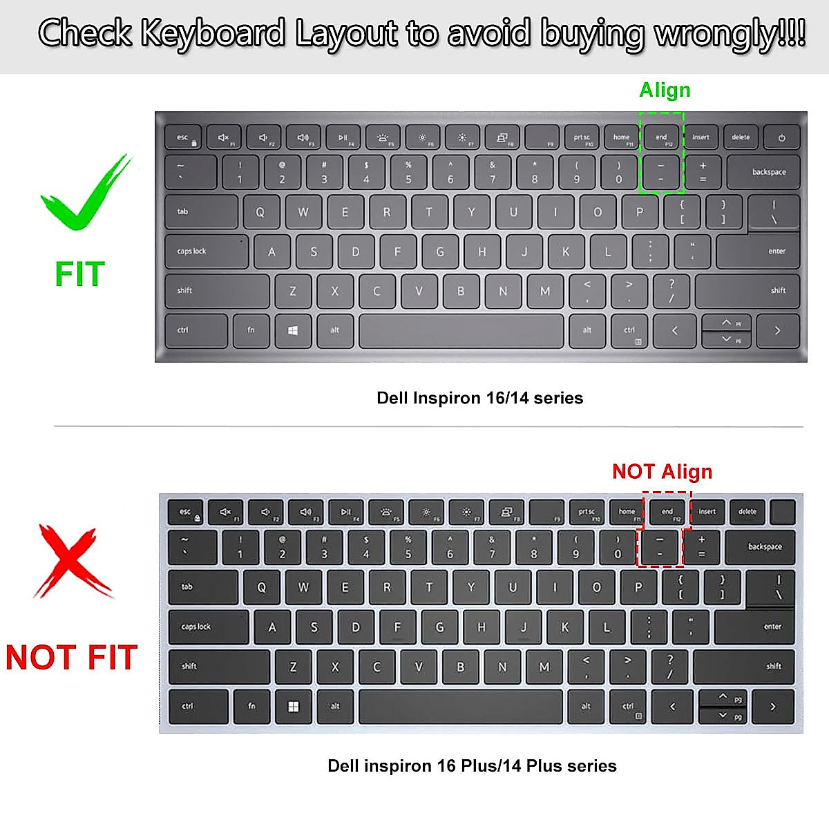 Keyboard Cover for 14" Dell Inspiron 14 5410 5418 5420 5425 5430 7415 7420 7425 7430 7435,Dell Latitude 14 3320 3420/Inspiron 16 5635 5630 5620 5625 7635 7630 7620 16"/Inspiron 13 5310 5320 Skin-Black