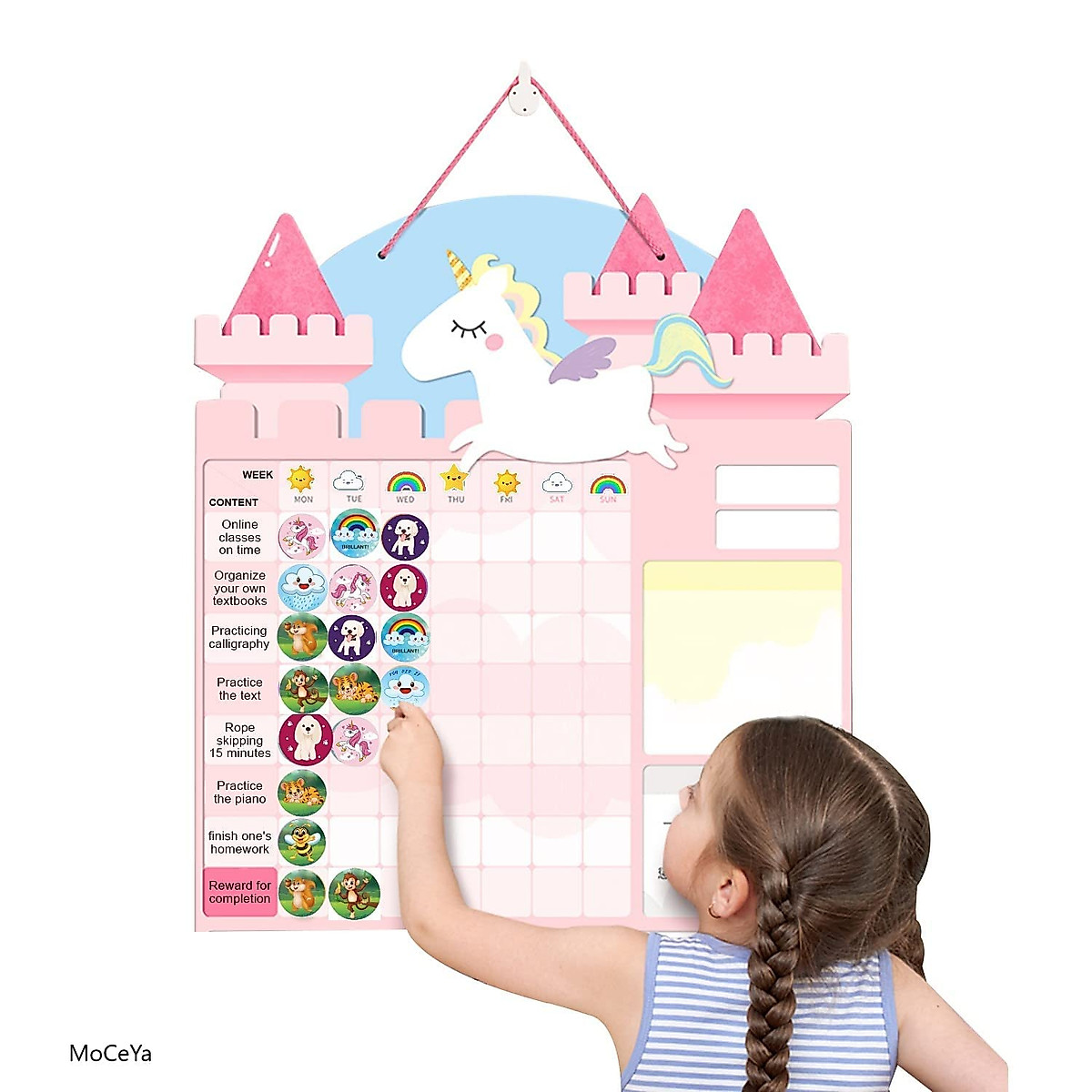 Kids Stickers Inspirational Stickers Rolls- 2000 Pcs MoCeYa Stickers for Kids Motivational Stickers for Toddler Weather Unicorn Pony Animal Dog 1" Diameter with Box