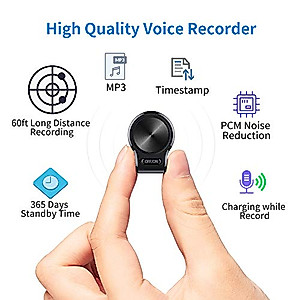 32GB Digital Voice Recorder, Magnetic Mini Voice Activated Recorder, 15Days Long Battery Life, Suitable for HD Recording Meetings Interviews Classes Lectures