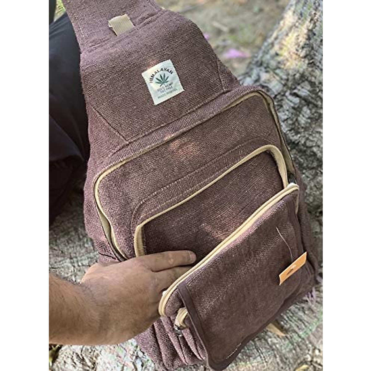 Unique deasign Himalaya Hemp Sling Backpack Hippie Backpack Festival Backpack Hiking Backpack 100% Hemp|100 VEGAN| FAIR TRADE | Handmade with Love.