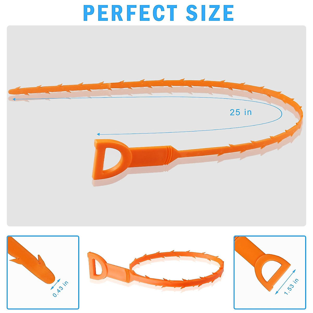 6 Pack Hair Drain Clog Cleaning Tool, ONEHERE Hair Drain Clog Remover Tool, Drain Augers Hair Catcher Tools for Kitchen, Sink Bathroom, Tub Toilet