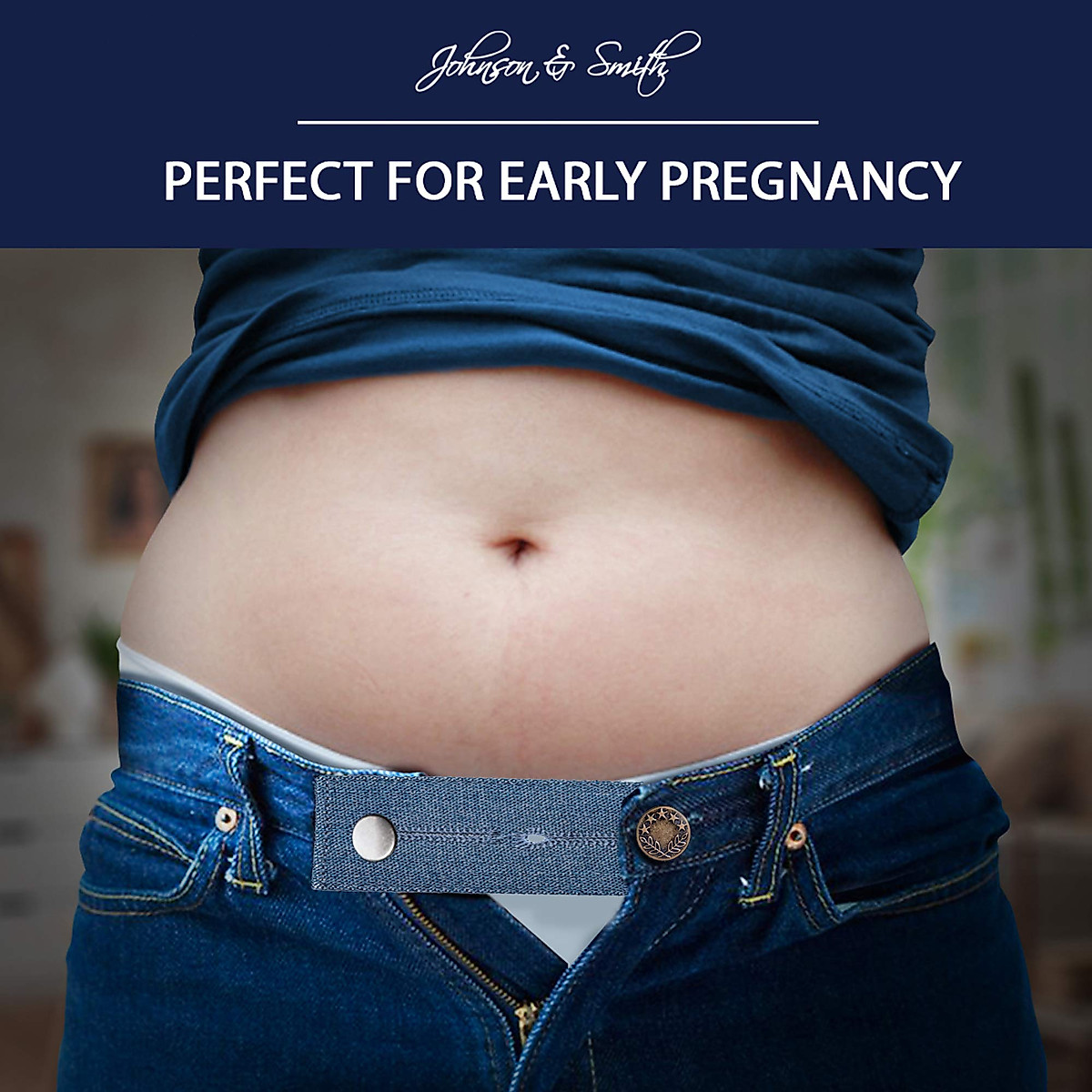 Waistband Extenders by Johnson & Smith | Button Extender for Pants | Denim Material | Pack of 3 Shades | Premium Metal Buttons | 2 Button Holes | Button Extender for Jeans