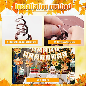 Fall Little Pumpkin Party Decorations, Happy Birthday Pumpkin Banner and Autumn Hello Fall Party Hanging Swirls Decorations, Little Pumpkin Baby Shower Fall Thanksgiving Birthday Party Supplies