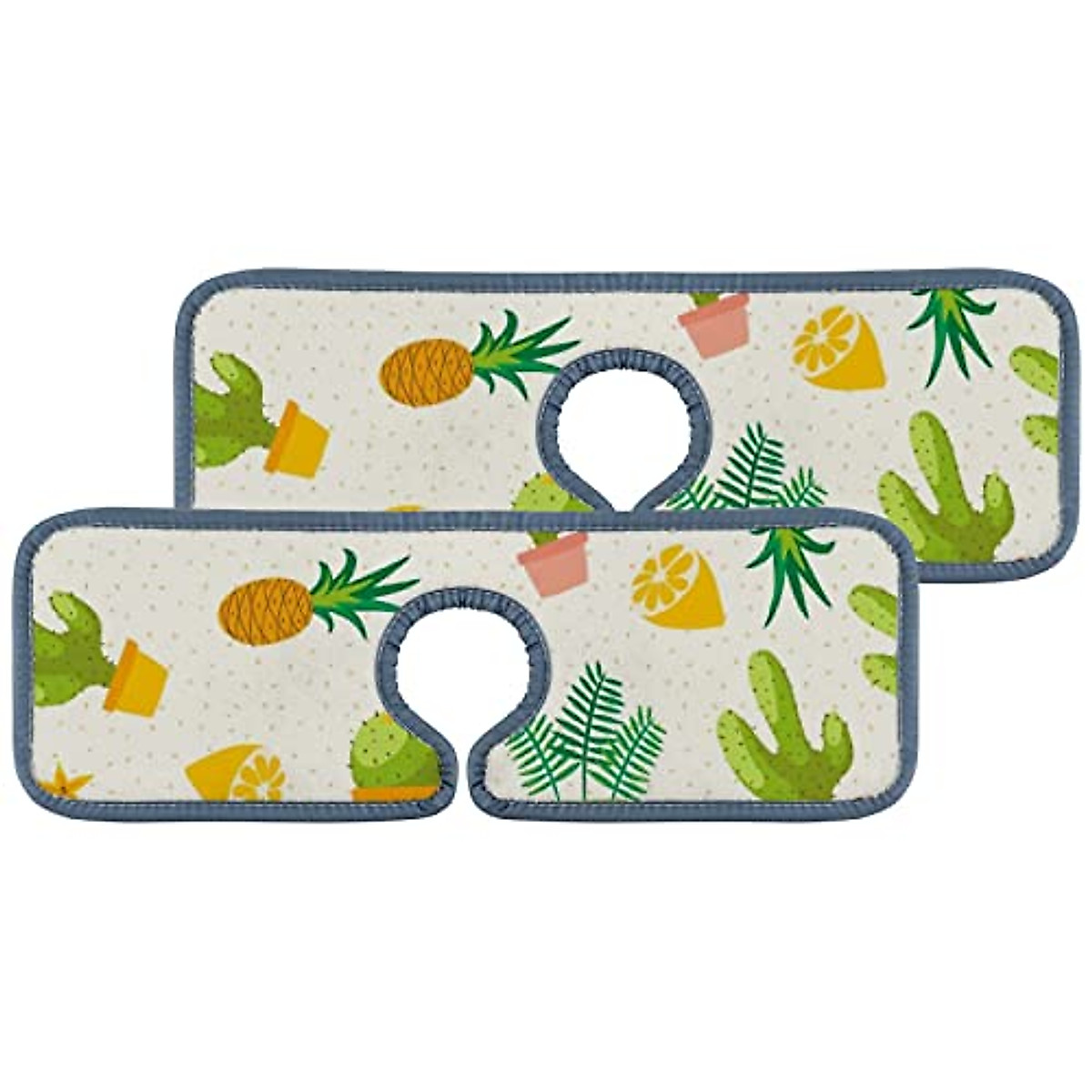 Kitchen Faucet Absorbent Mat 2 Pieces Cacti Palants Faucet Sink Splash Guard Bathroom Counter and RV,Faucet Counter Sink Water Stains Preventer