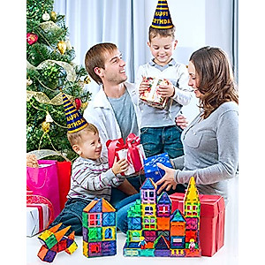 Magnetic Tiles, Magnet Tiles Kids Gift for Boys Girls Toddlers, 3D Magnetic Blocks Stacking Sets, 108PCS Magnetic Tiles for Kids Age 4-8 3-5, STEM Learning Preschool Educational Construction Toy