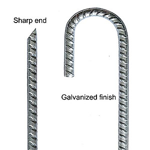 AAGUT 8 Pack Galvanized Rebar Tent Stakes J Hook 12 Inch, Chain Link Fence Stakes Canopy Yard Landscape Garden Staples, Heavy Duty Metal Steel Ground Anchors