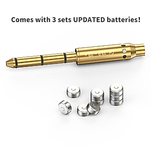 Tipfun .22LR Red Laser Bore Sight End Barrel Laser Boresighter Easy to Fit Revolvers Pistols Rifle and Air Guns