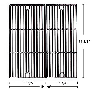 Hongso 17 5/8" x 19 1/8" Cast Iron Grill Grates Replacement Parts for Master Forge SH3118B, Brinkmann 810-3820-S, 810-3821-F, 810-3821-S, Dyna-Glo DGP350NP and Master Forge MFA350CNP Gas Grills PCG222