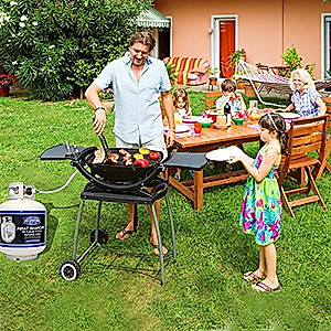 MCAMPAS 6FT Propane Hose Adapter 1lb to 20lb with Guage,1lb to 20lb Stainless Braided Propane Propane Tank Hose Adapter Converter for Coleman Stoves, Blackstone Grills, Buddy Heater, Tabletop Grill