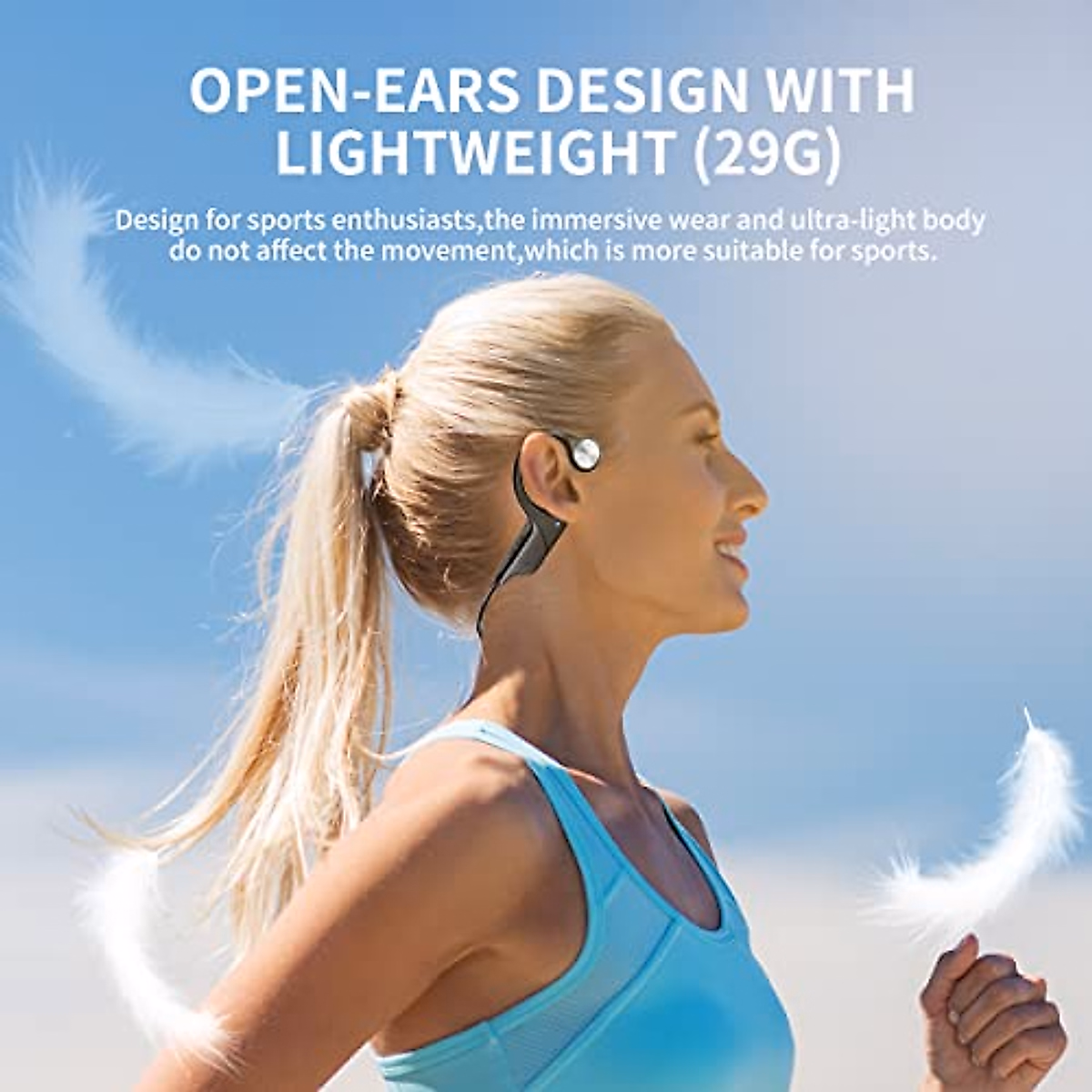 opiytou Bone Conduction Headphones Bluetooth,Wireless Open Ear Sport Headphones,Built-in Mic,IPX6 Sweat Resistant 001 0