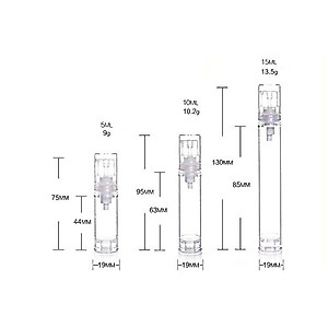 erioctry 12Pcs 10ML Empty Refillable Cosmetic Containers Cream Lotion Bottles Portable Clear Plastic Airless Vacuum Pump Bottle Sample Packing Toiletries Liquid Storage Vial Jars