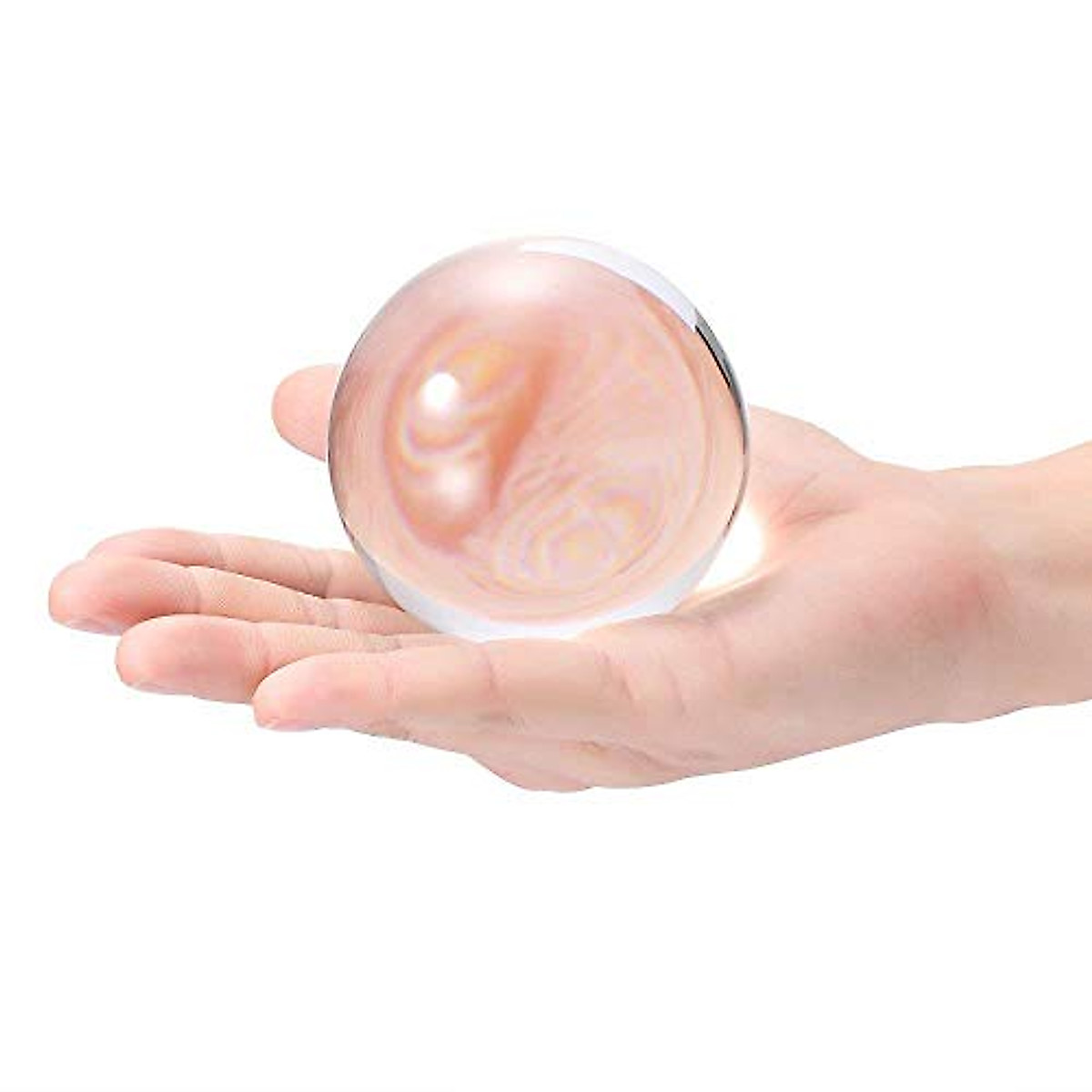 Duosuny Optical Glass Reflective Spheres, K9 Crystal Sphere Ball, Decor Photography Ball, Clear Contact Juggling Ball, No Stand (100mm/3.94inch)