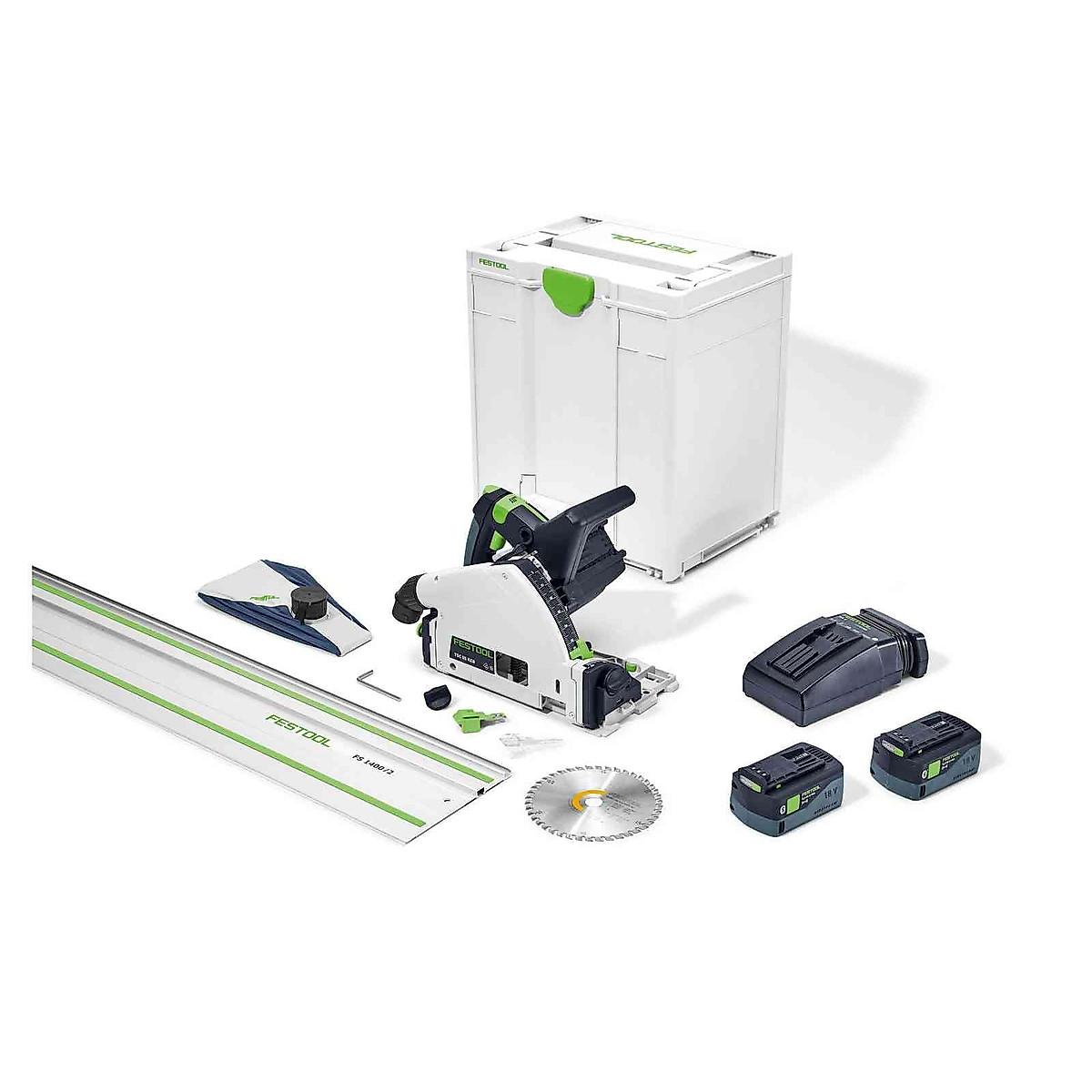 Festool 577664 Cordless Track Saw TSC 55 2x18V 5.0 Ah KEBI-F-Plus and 55-Inch Guide Rail