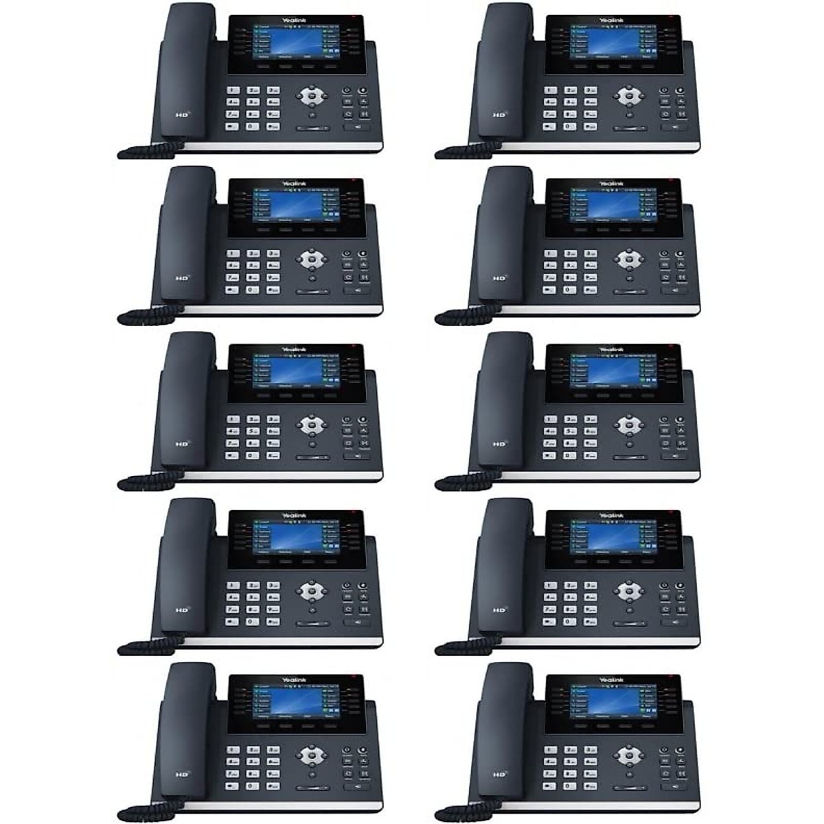 Yealink SIP-T46U IP Phone [10 Pack] 16 VoIP Accounts. 4.3-Inch Color Display. Dual USB 2.0, Dual-Port Gigabit Ethernet, 802.3af PoE, Power Adapter Not Included